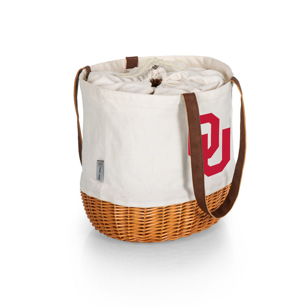 Oklahoma Sooners - Coronado Canvas and Willow Basket Tote – PICNIC TIME ...